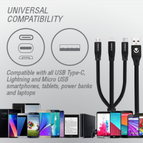 Volkano Slim Series Flat PVC 3 in 1 (Type-C / Lightning / Micro) Cable – Prochimps